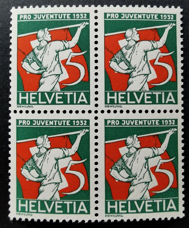TR83 Bloc 4 Timbre Suisse PJ 1932 Non Oblitere (Gebraucht) in Cousset für CHF 0.6 – mit ...