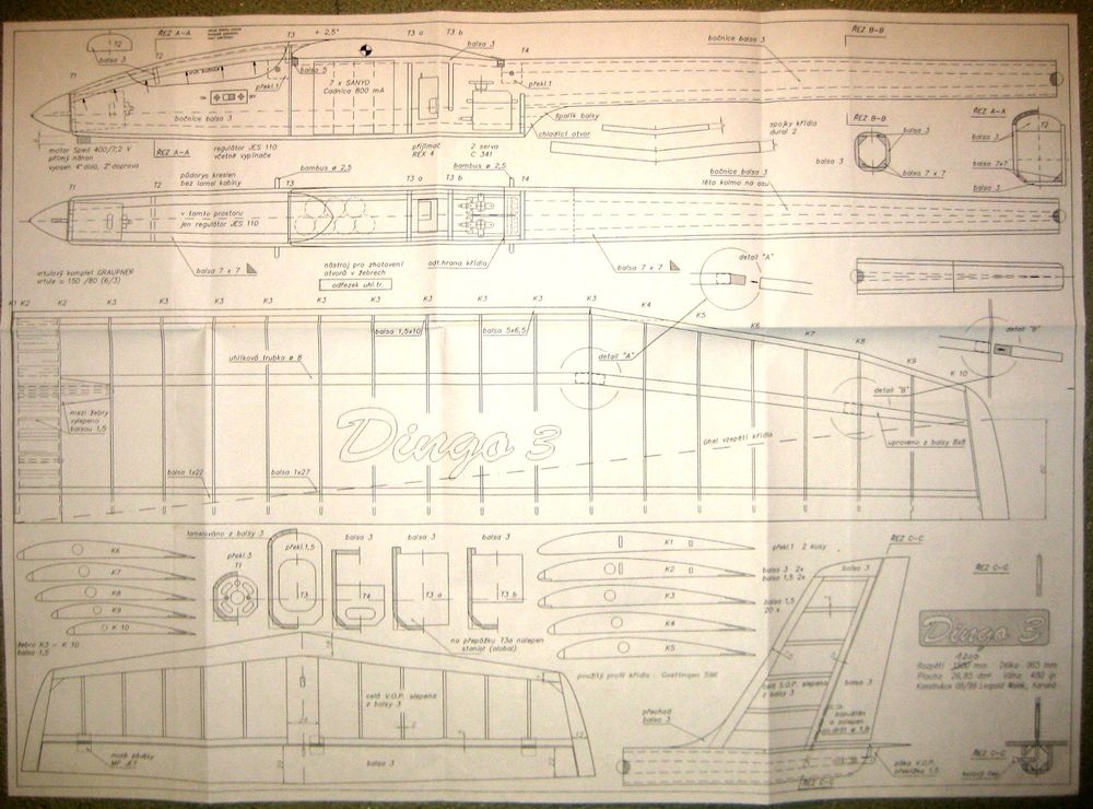 Bauplan Segler- Plan de construction petit Planeur "Dingo 3" | Kaufen ...