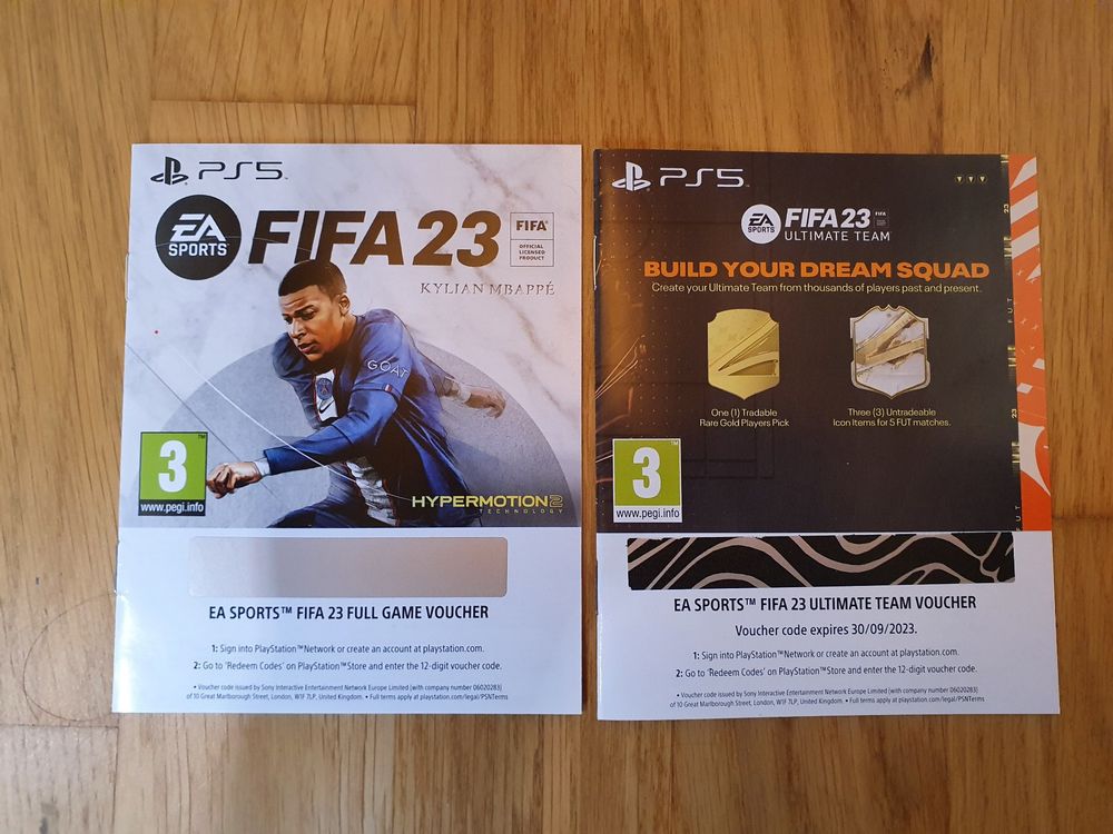 Fifa 23 und Fifa 23 Ultimate Team Voucher PS5 (Neu und originalverpackt ...