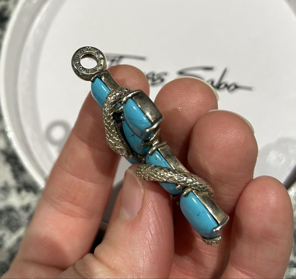 Thomas Sabo Kreuz-Anhänger mit Schlange ️🐍 Türkissteine 💎 (Gebraucht ...