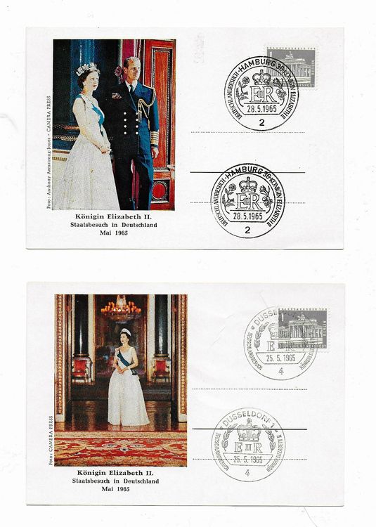 2 AK «Königin Elisabeth Staatsbesuch Deutschland« 1965 | Kaufen auf Ricardo