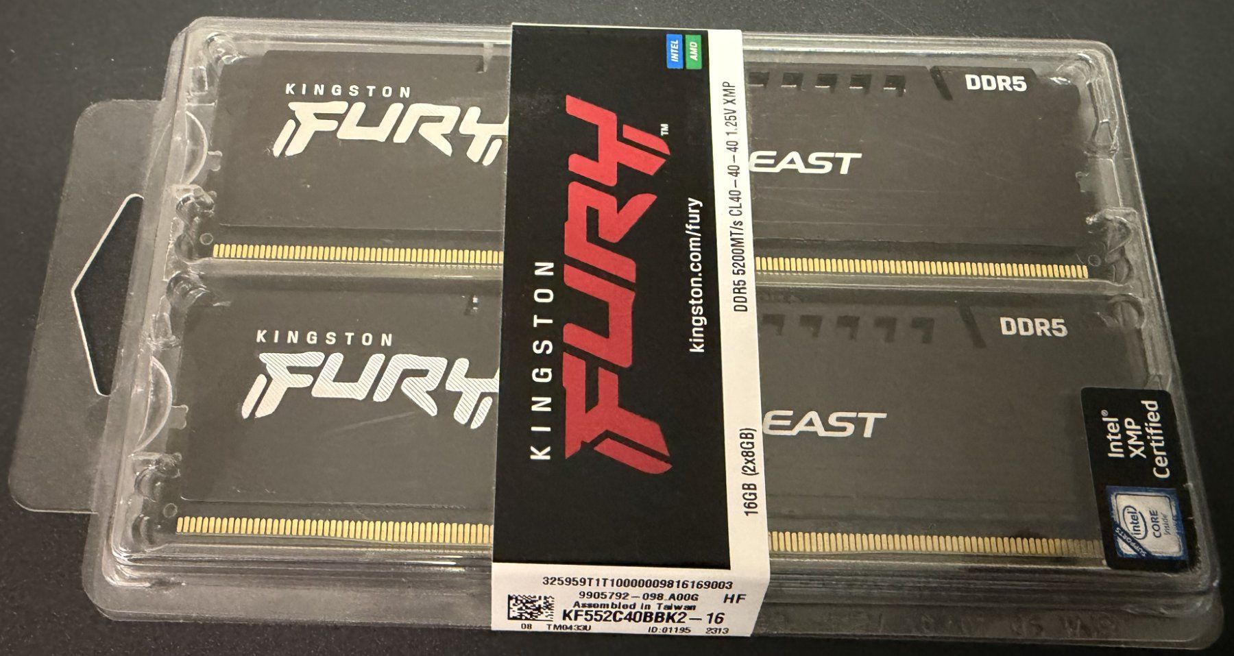 KINGSTON FURY BEAST (2 x 8GB, 5200 MHz, DDR5-RAM, DIMM ) (Nuovo e nell ...