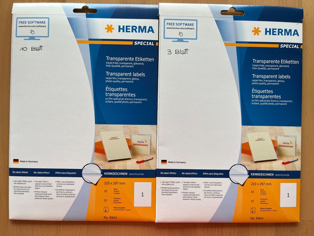 Herma Transparente Etiketten A4, 13 Blatt | Kaufen auf Ricardo