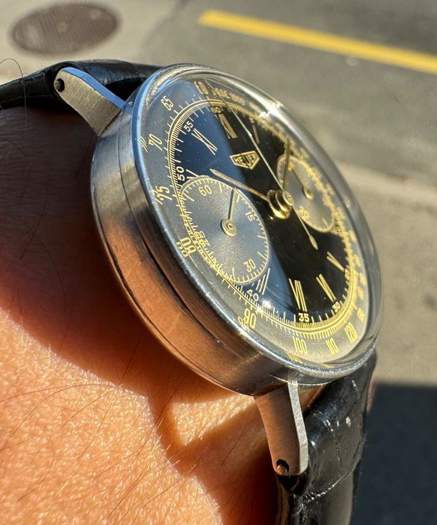Heuer Gilt Chronograph 1930’s Landeron 13 Homme/Herren (Gebraucht) in ...