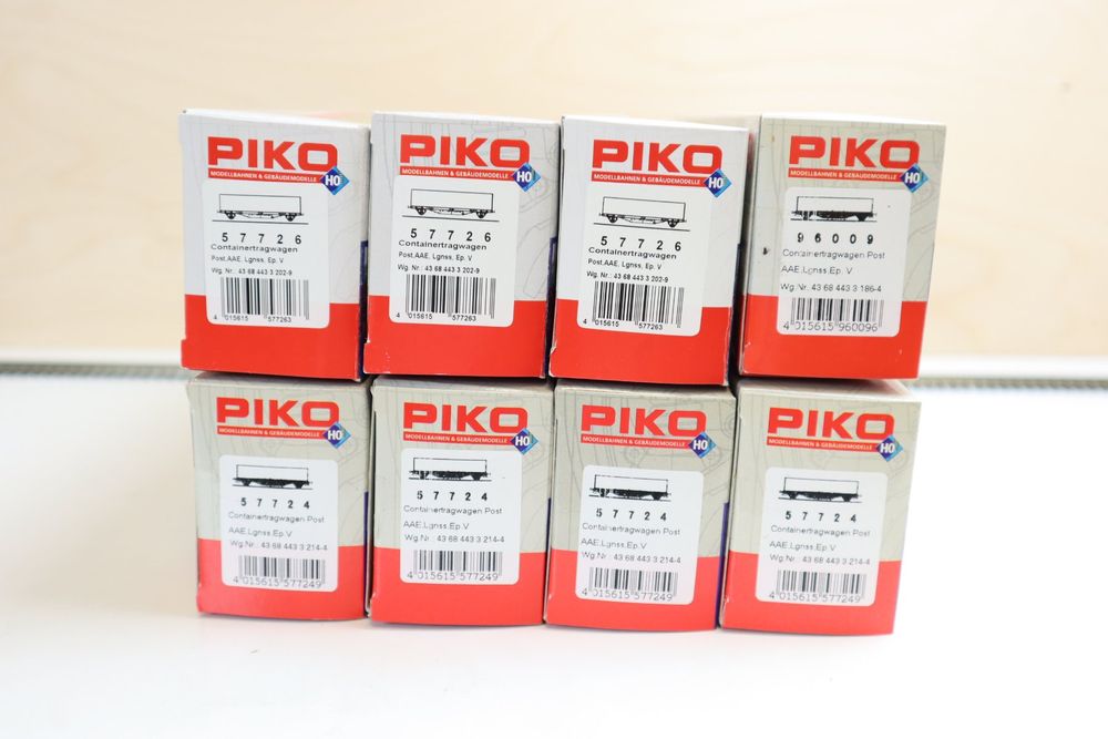 PIKO 8 x Schweizer Post Container Wagen Set 57724/26 (Gebraucht) in ...