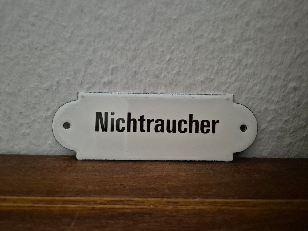 Emailschild Nichtraucher Bahn Zug Tram Emaille Schild Retro (Neu (gemäss Beschreibung)) in ...