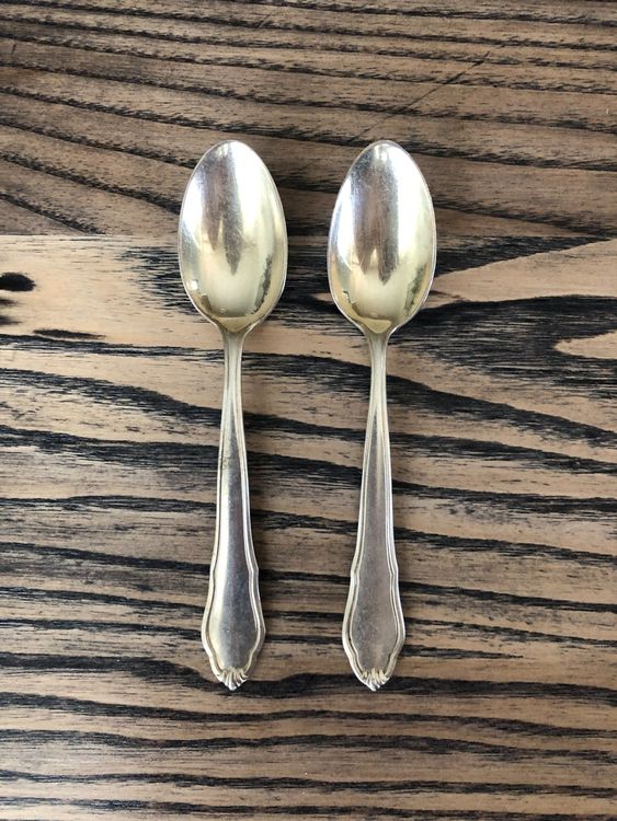 2 kleine Wellner Löffel Espressolöffel versilbert 90-9 | Kaufen auf Ricardo