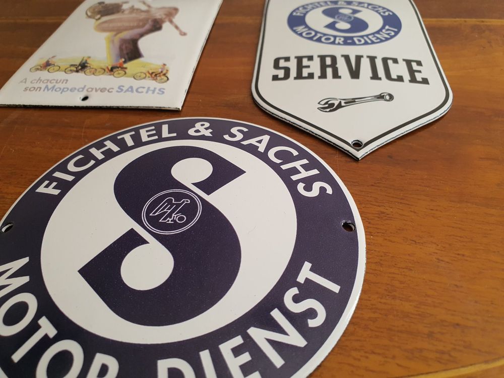 Emailschild Fichtel & Sachs Service Emaille Schild Retro (Neu (gemäss ...