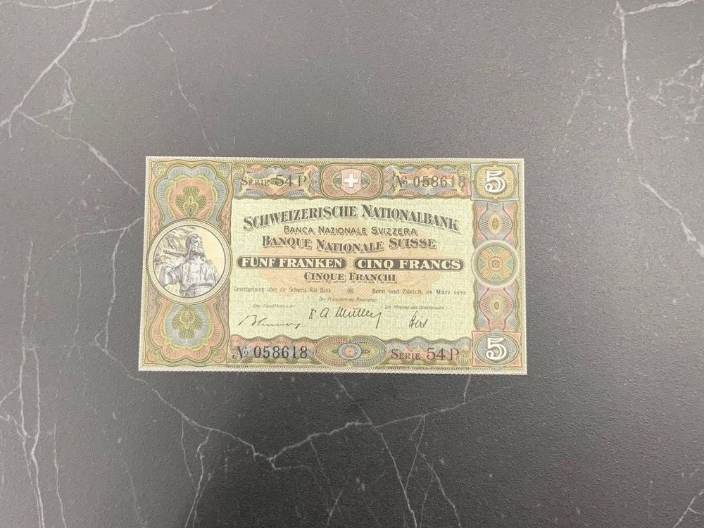 Banknote CHF 5 (1952) bankfrisch | Kaufen auf Ricardo