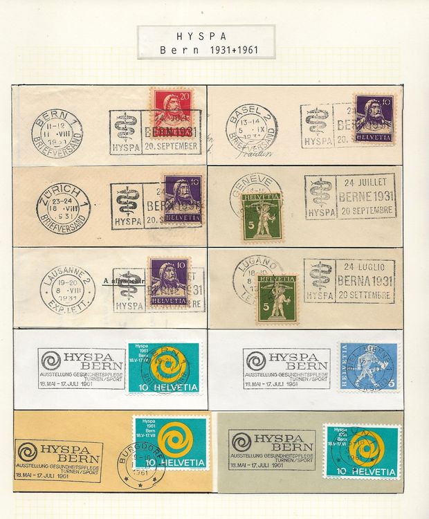 Maschinenstempel HYSPA, SH, IGA, OHA etc. auf 7 Blättern bd (Gebraucht ...