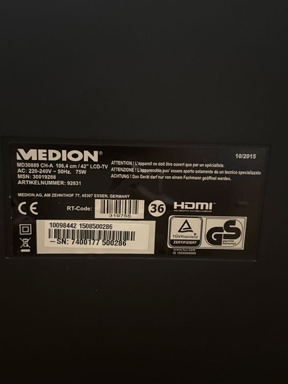 Medion 42” LCD TV Full HD – with Remote – Fully Working (Gebraucht) in ...