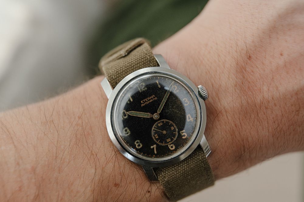 Vintage Eterna Field Watch Spider Gilt Radium Dial 34mm (Gebraucht) in ...