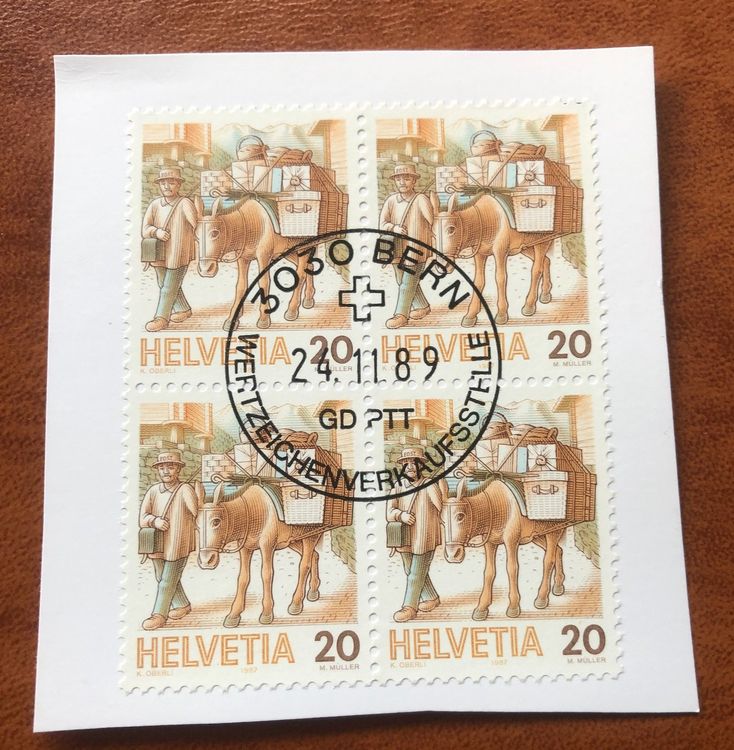 4 er Block Nr.733 mit Papier Stempel Bern (Gebraucht) in Aarau für CHF 0.4 – mit Lieferung auf ...