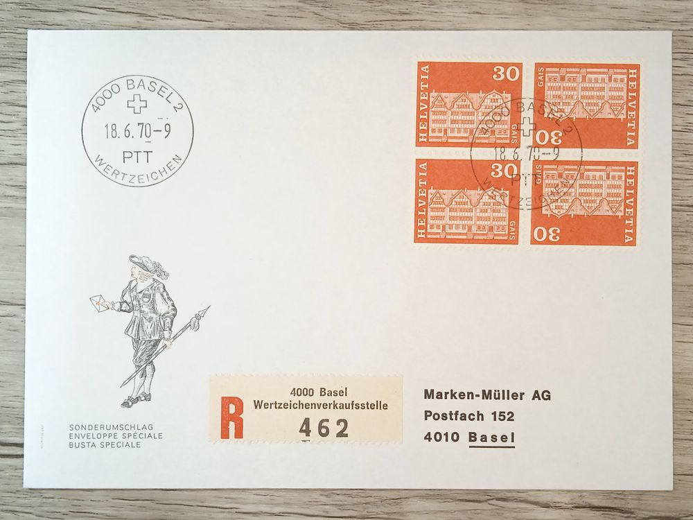 TR51 Enveloppe + Timbre Suisse 1970 (Gebraucht) in Cousset für CHF 0.65 – mit Lieferung auf ...
