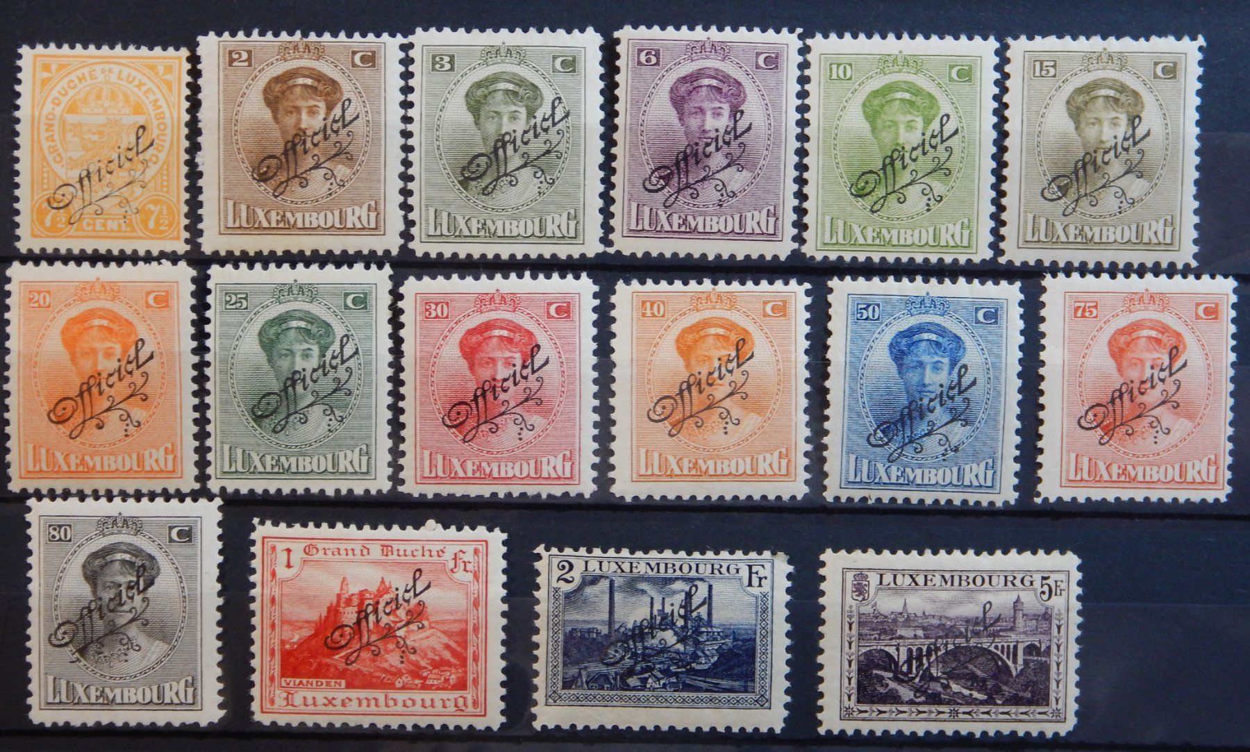 Luxemburg Dienst Kat. 108-123 */gest. 1919/22 Kat. 33 Euro (Gebraucht ...