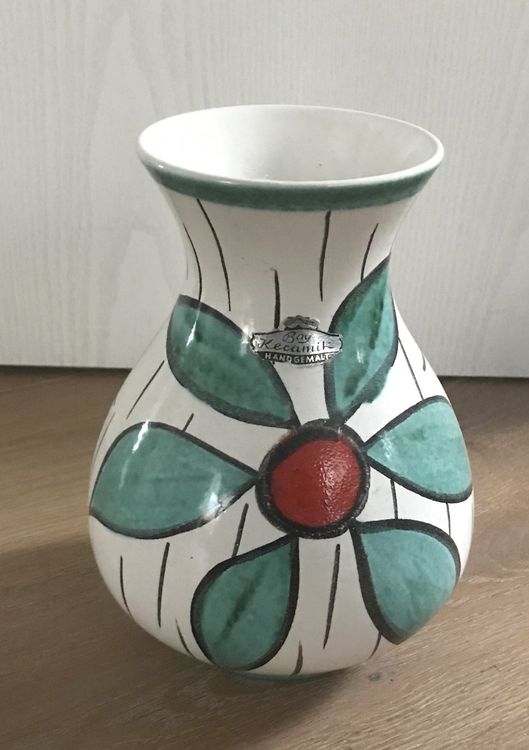Alte Blumenvase Vase von BAY KERAMIK handgemalt - 60er Jahre | Kaufen ...