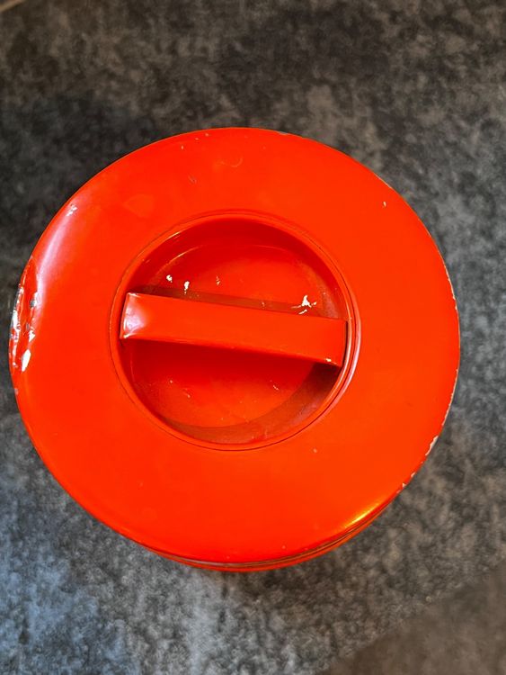 Retro Dose 70er Blechdose, gross, orange | Kaufen auf Ricardo