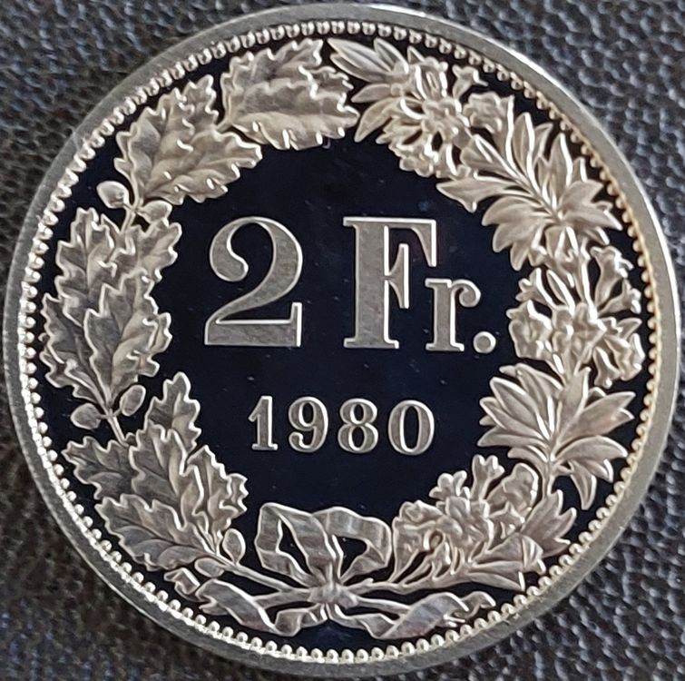 2 Franken 1980 pp / aus Münzsatz / in einer Münzkapsel | Kaufen auf Ricardo