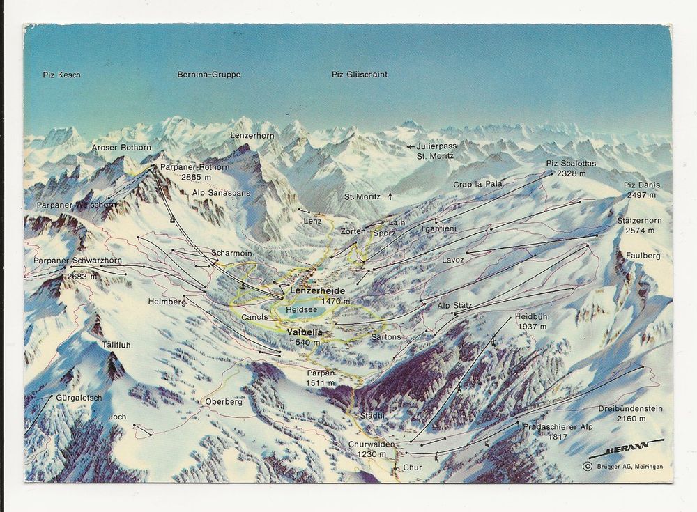 PANORAMAKARTE LENZERHEIDE- VALBELLA | Kaufen auf Ricardo