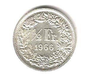 1/2 Fr. Münze 1966 Silber | Kaufen auf Ricardo