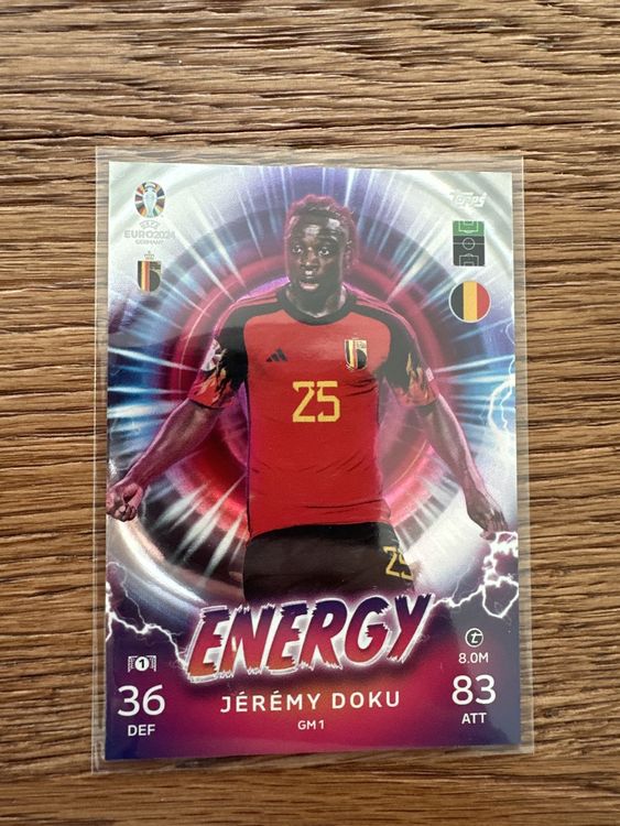 Topps Euro 2024 Match Attax - Energy - Jeremy Doku GM1 (Neuf (Voir ...