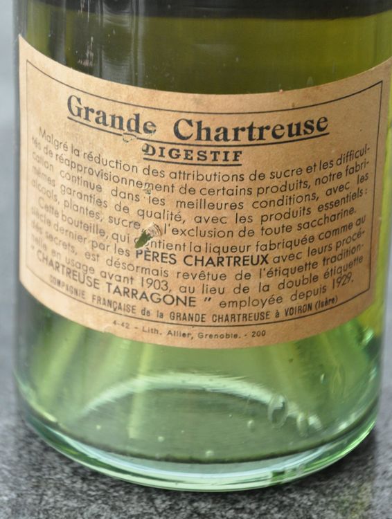 1 Fl. Gde. Chartreuse Digestif Liqueur Vermerk Déposé 1-7-69 (Neu ...