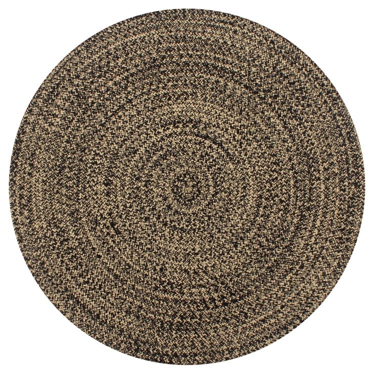 Teppich Handgefertigt Jute Schwarz und Natur 90 cm (Neu und ...