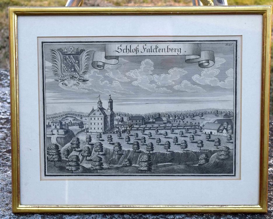 Antiker Kupferstich Schloss Falkenberg, gerahmt von 1701 (Gebraucht) in Russo für CHF 25 – mit ...