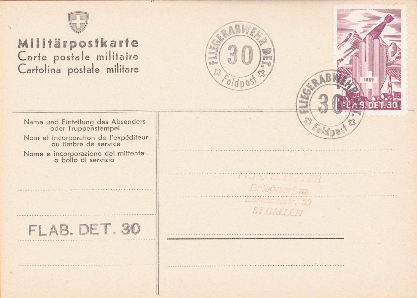 Feldpost mit ...... Ab sFr. 1.50 (Gebraucht) in Bazenheid für CHF 1.5 ...