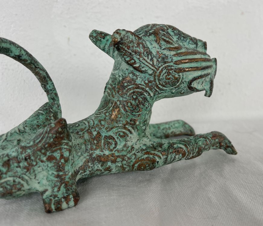 feiner alter Leopard Bronze Benin Länge 14 cm Höhe 7,5 cm | Kaufen auf Ricardo