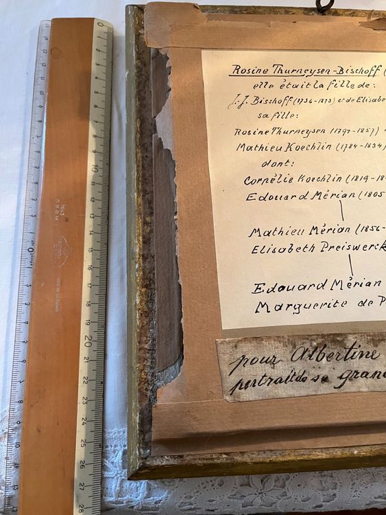 antikes Porträt, auf Papier gemalt, mit Originalrahmen | Kaufen auf Ricardo