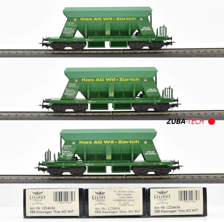 3x Liliput 224634 Kieswagen SBB H0 GS OV | Kaufen auf Ricardo