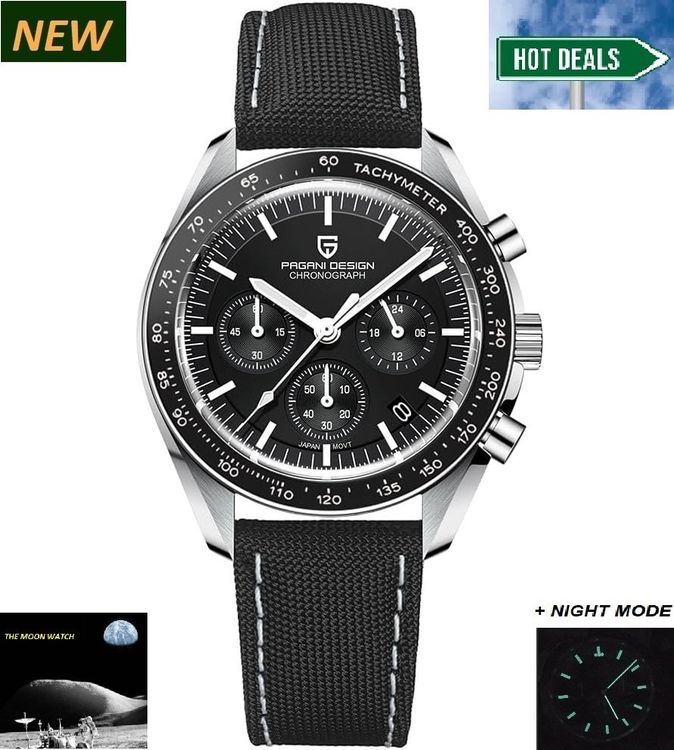 Pagani Design V3 Moonwatch Quarz Chronograph (Omega Hommage) | Acheter ...