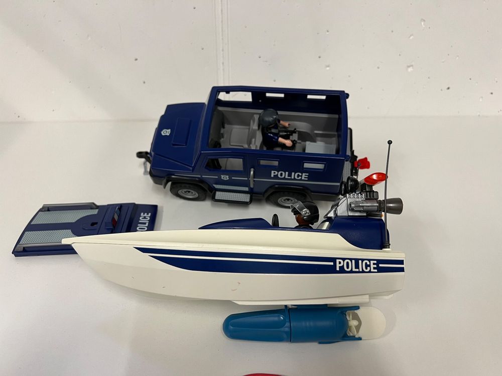 Playmobil 5187: Polizeiwagen mit Schnellboot (Gebraucht) in für CHF 24 ...