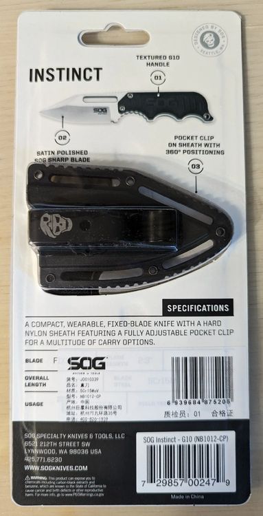 SOG mini Instinkt Messer/Neck - Nife Messer/Qualität/AKTION | Acheter sur Ricardo