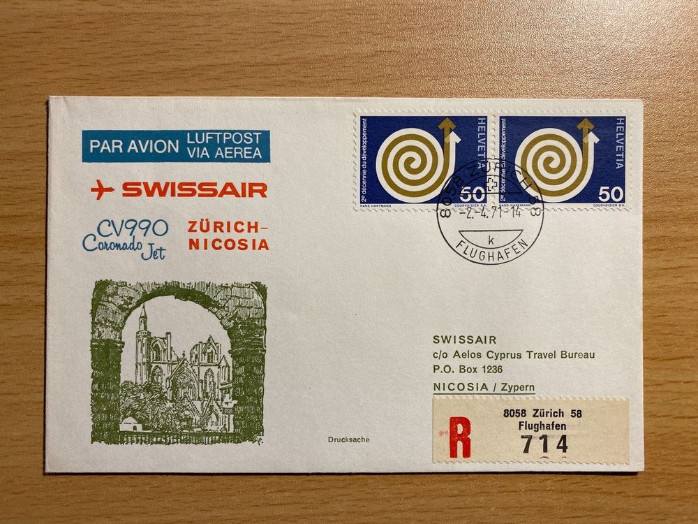 Swissair EF Zürich-Nicosia 1971 (Gebraucht) in oberrüti für CHF 1 – mit Lieferung auf Ricardo kaufen