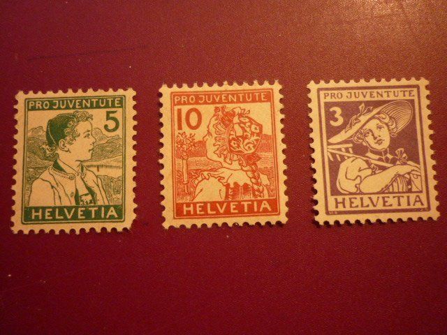 TIMBRE PRO JUVENTUTE X DE 1915 J2-J3-J4 (Gebraucht) in Echichens für CHF 2 – mit Lieferung auf ...