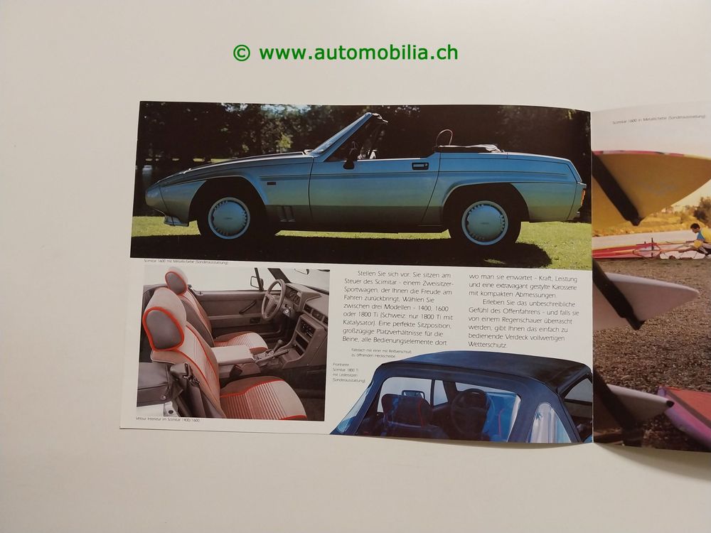 Reliant Scimitar 1989/03 Prospekt deutsch (Gebraucht) in Weingarten ...