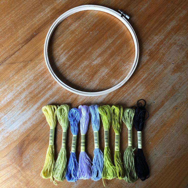 Embroidery wooden loop + threads | Kaufen auf Ricardo