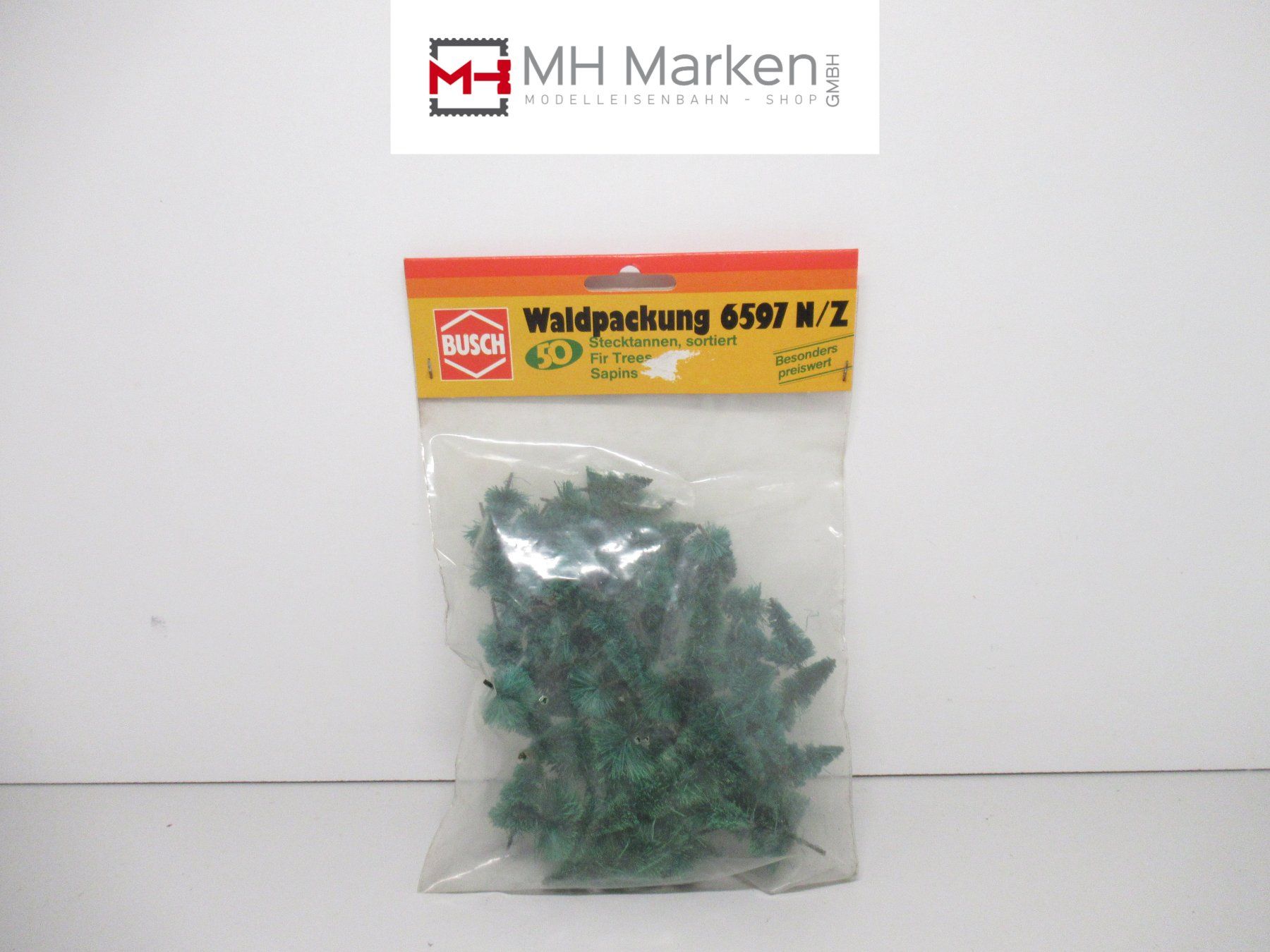 Busch 6597 Stecktannen, sortiert 50 Stück Spur N und Z Bau (Gebraucht ...