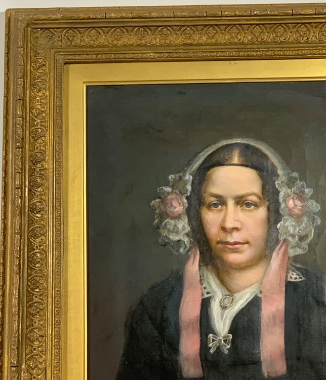 Antikes Porträt Gemälde von einer Dame unleserlich Signiert | Kaufen auf Ricardo