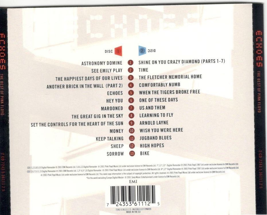 Pink Floyd CD Echoes (Gebraucht) in St. Margarethen TG für CHF 6 – mit Lieferung auf Ricardo kaufen