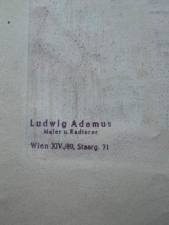 Ludwig Adamus (1912-1980) Radierung Handsigniert mit Stempel (Gebraucht ...