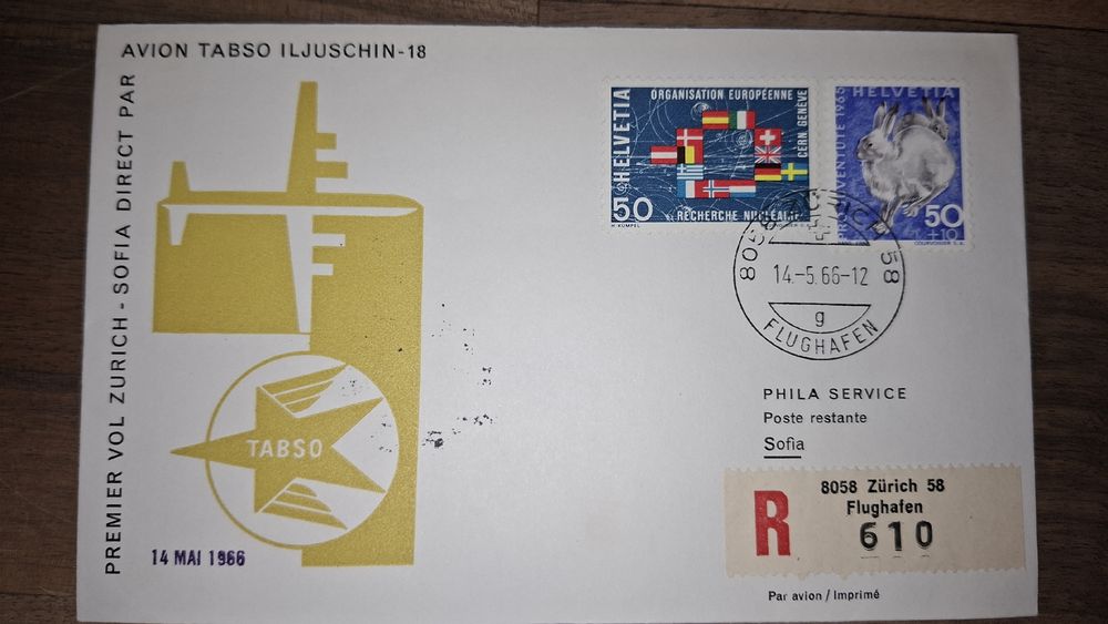 Tabso Zürich - Sofia 14.05.1966 (Gebraucht) in Balgach für CHF 1 – mit ...