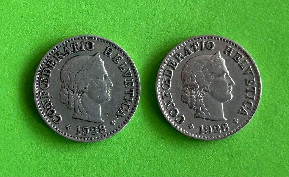 2 Stück 5 Rappen / Jahrgang 1928 (Gebraucht) in Spiez für CHF 1 – mit Lieferung auf Ricardo kaufen