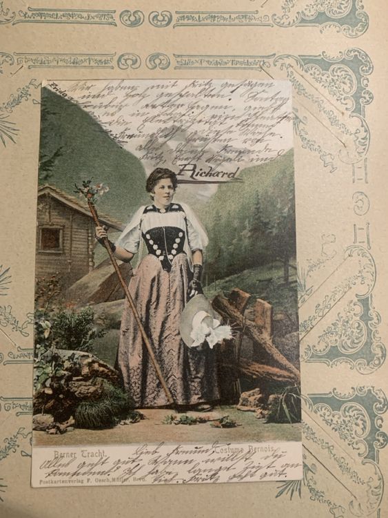 Alte Ansichtskarte „Berner Tracht“ „Costume Bernous“ (Gebraucht) in ...