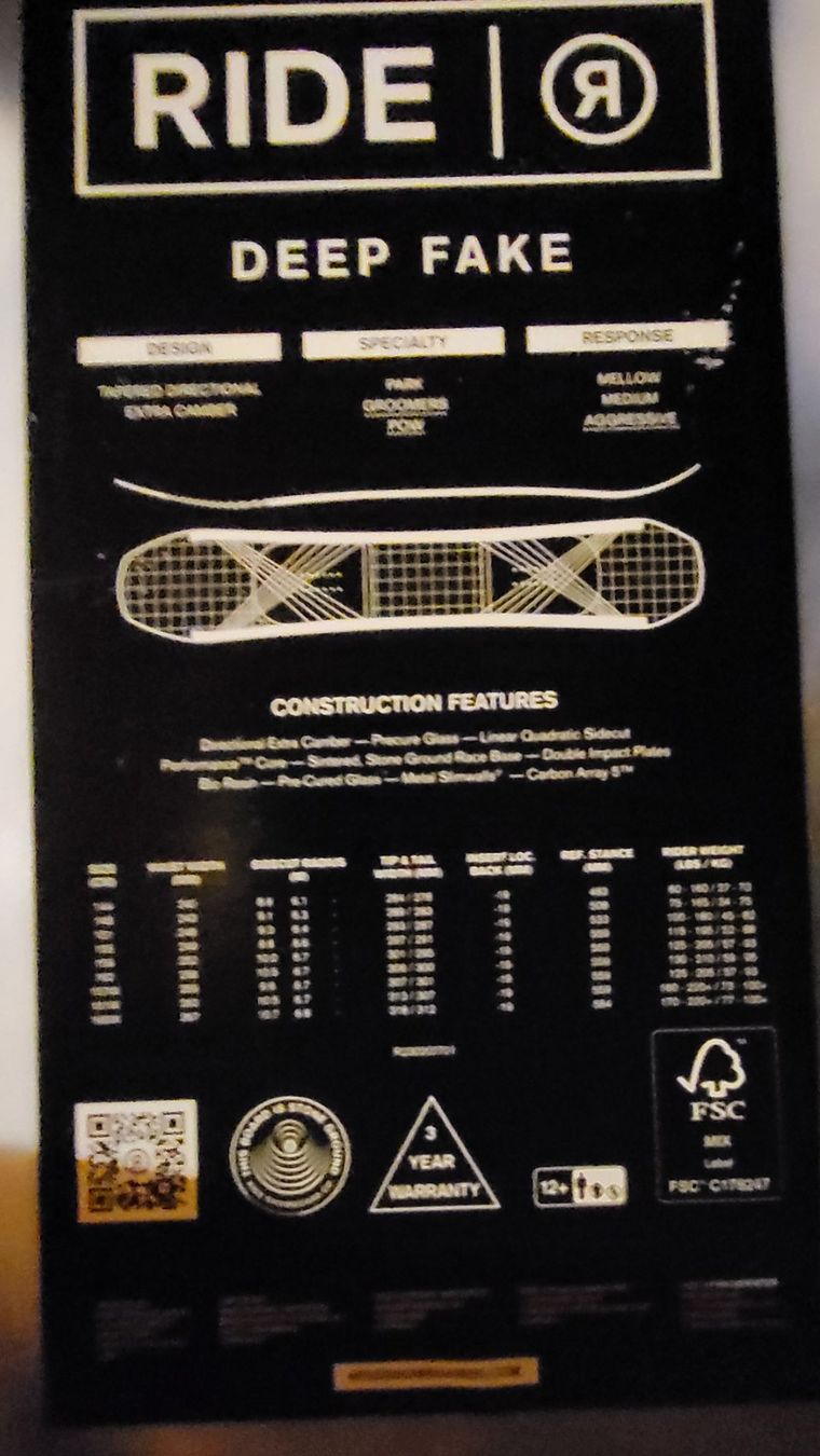 Neues, ungebrauchtes Snowboard Deep Fake inkl Ride Bindung (Neu und ...