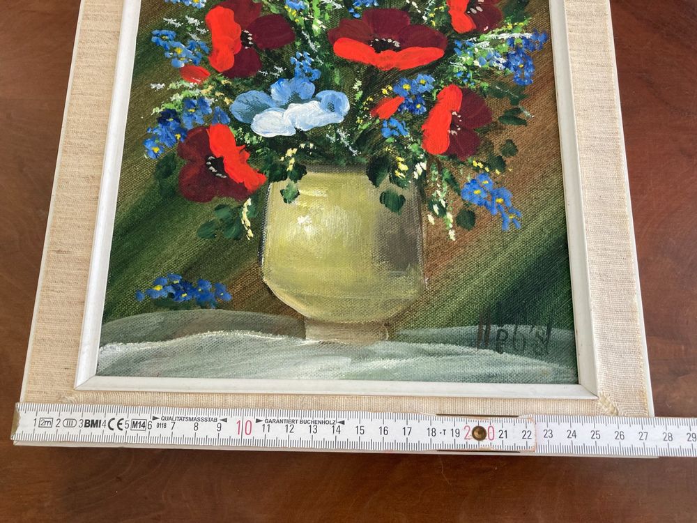 GEMÄLDE BLUMENGEMÄLDE MOHNBLUMEN - AUF LEINWAND SIGNIERT | Kaufen auf Ricardo