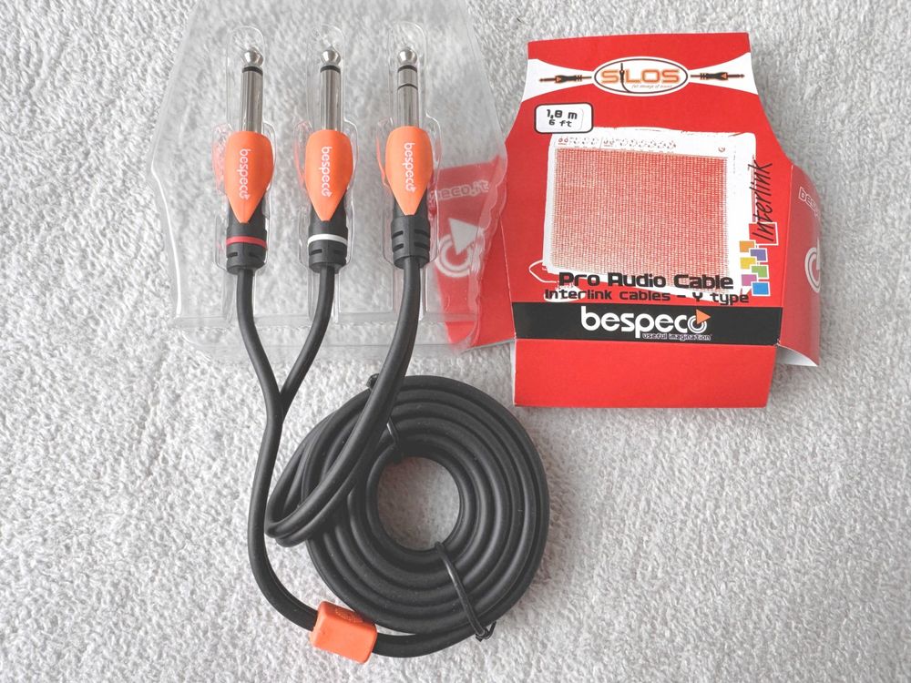 Kabel Cable PRO 1x Stereo-Jack to 2x Mono-Jack 1.8m *NEU* (Neu (gemäss ...
