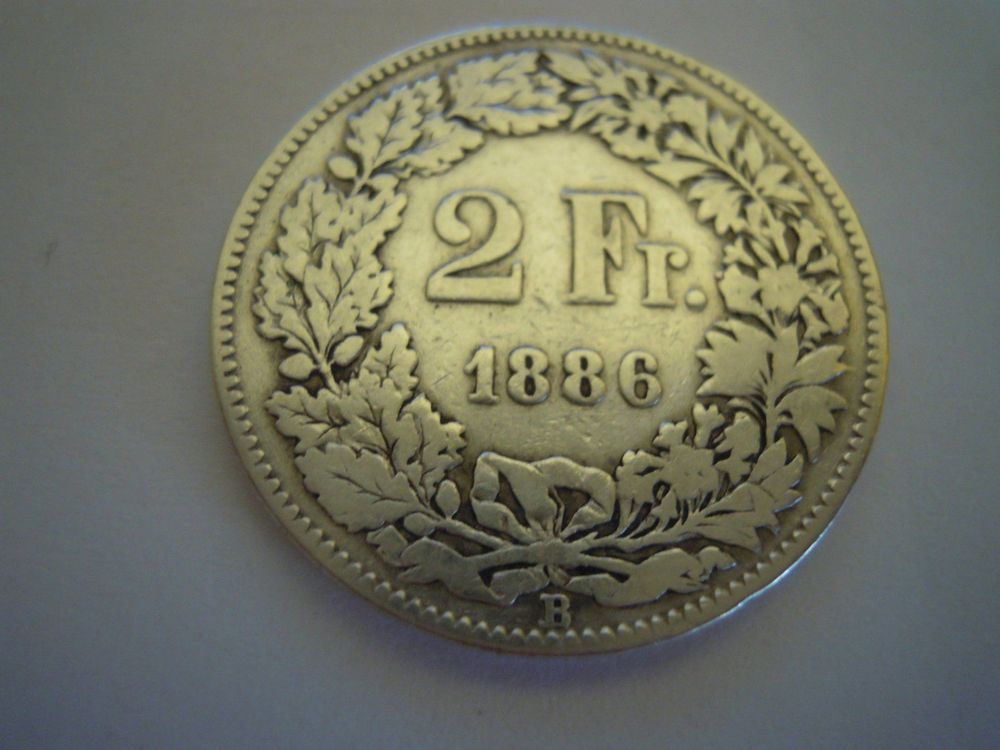 1 mal alte silber 2 Franken 1886 (Gebraucht) in Degersheim für CHF 9 – mit Lieferung auf Ricardo ...